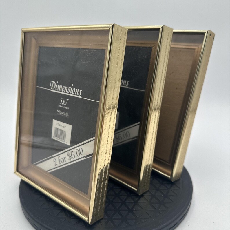 Lot of 3 Dimensions Gold New 5x7 Photo Frames Retro USA Vintage Shadow ...