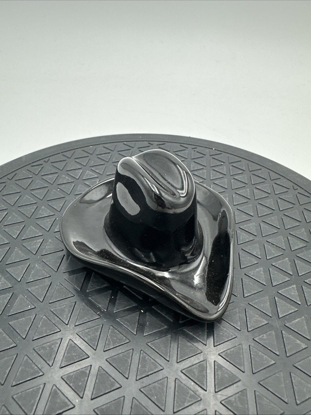 Vintage Ceramic Black Cowboy Hat With Personal Ashtray, Trinket Dish - Etsy