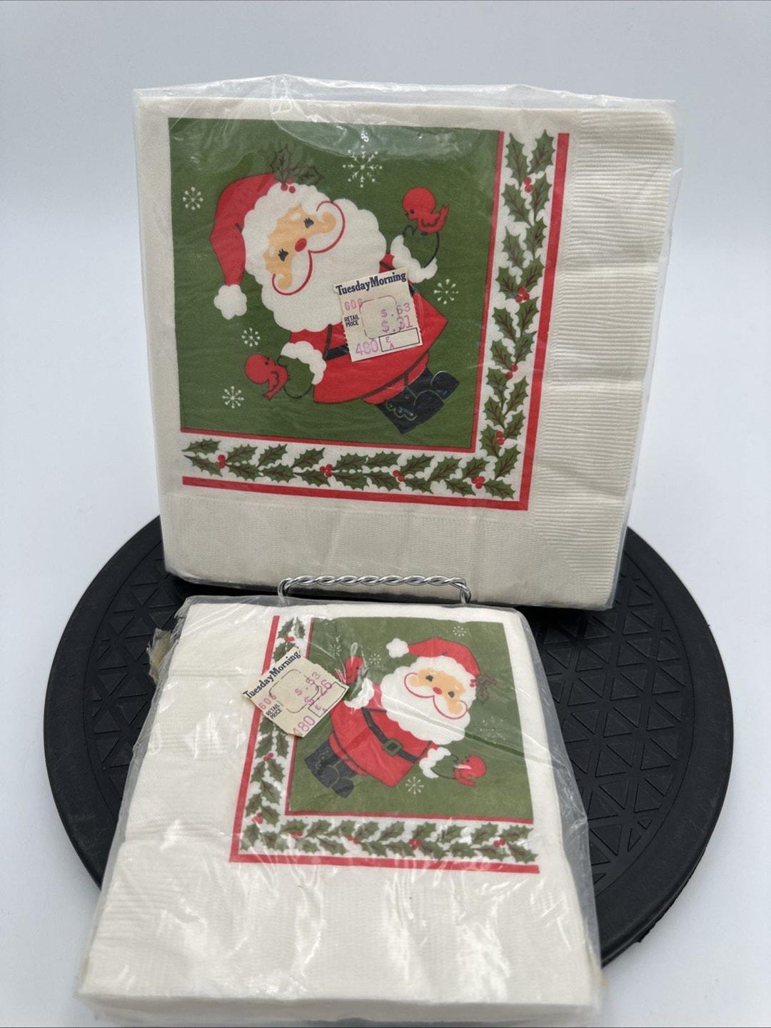 Vintage Retro 50’s Napkins Ambassador Christmas Holiday Santa Bev ...