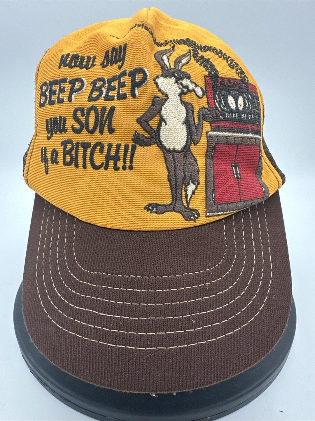 Vtg 80's Road Runner Beep Beep B*** Funny Snap Back Trucker Hat - Etsy