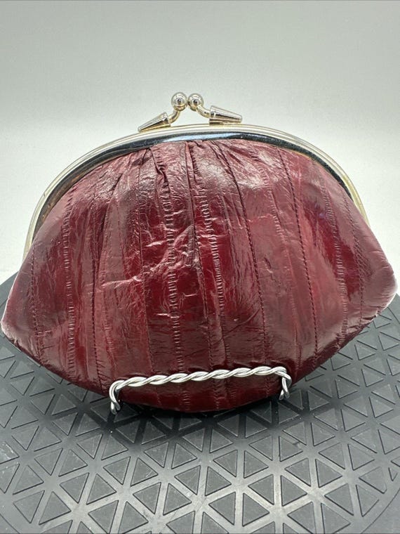 Vintage Lee Sands Dark Red Eel Skin Coin Purse Wallet… - Gem