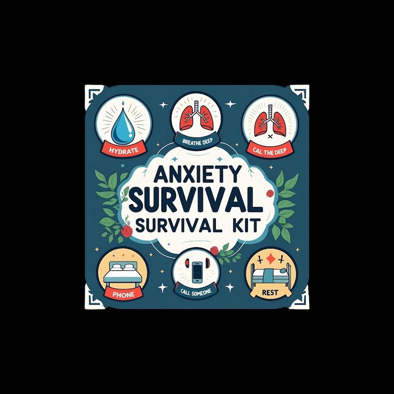 Anxiety Survival Kit Digital Print Bundle - 3 Mental Health Awareness ...