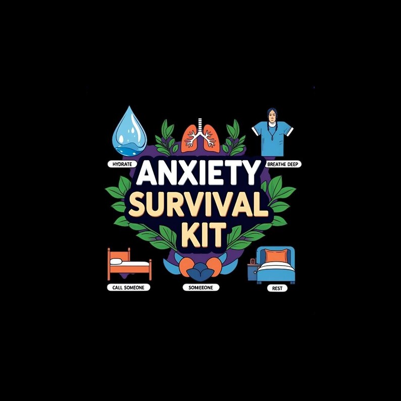 Anxiety Survival Kit Digital Print Bundle - 3 Mental Health Awareness ...