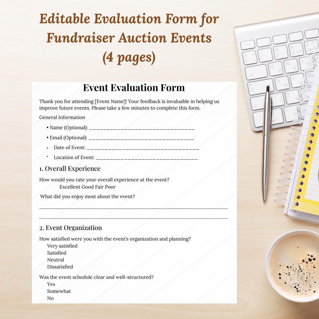 Comprehensive Event Evaluation Form for Fundraisers – Editable Word ...