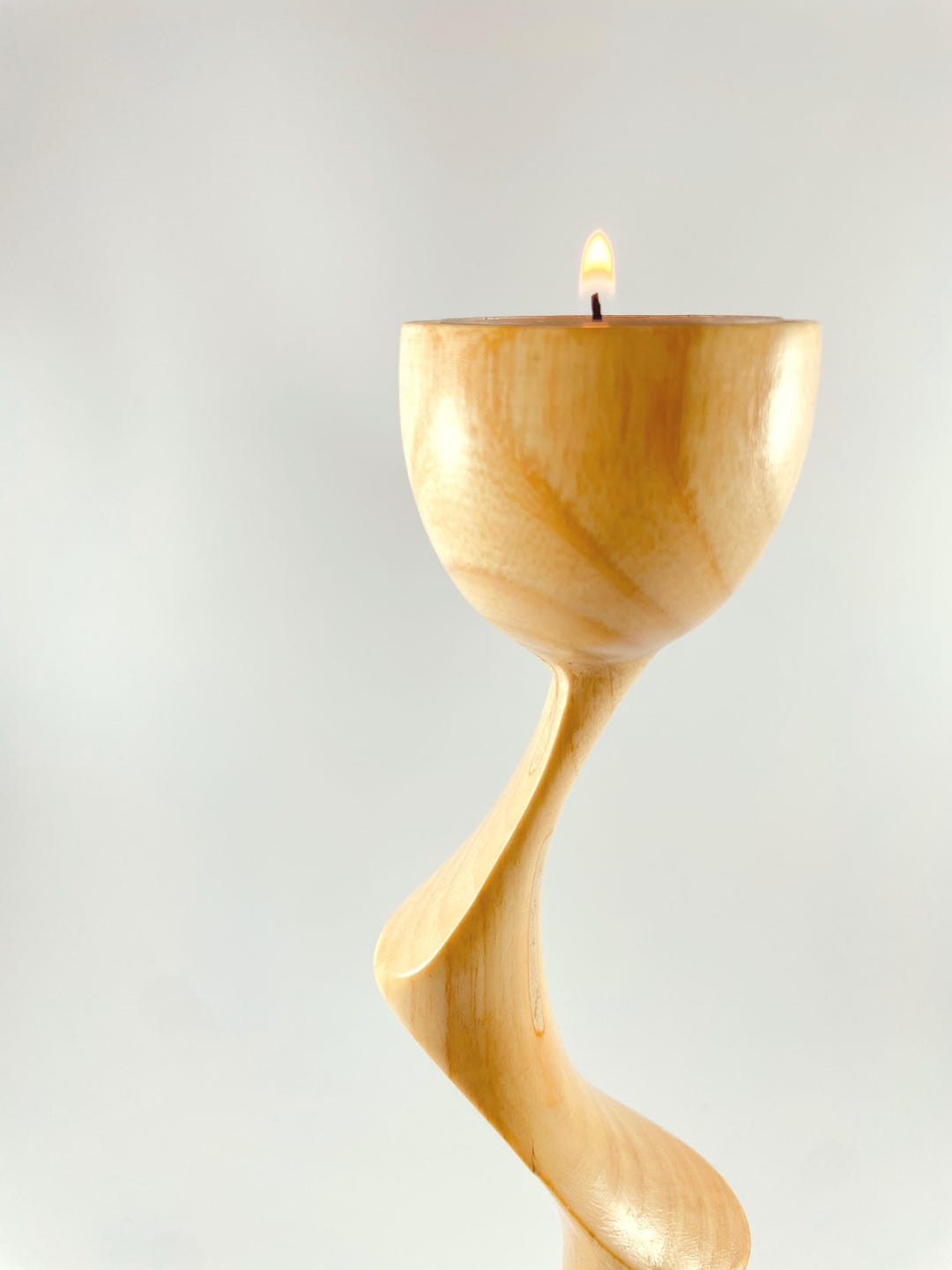 Handturned Ash Wood Candle Holder: Modern Sculptural Home Decor - Etsy