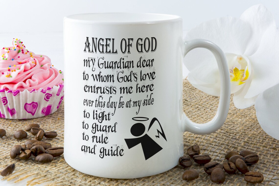 Guardian Angel Mug Angel of God Angel Prayer Mug Unique Gift Spiritual ...