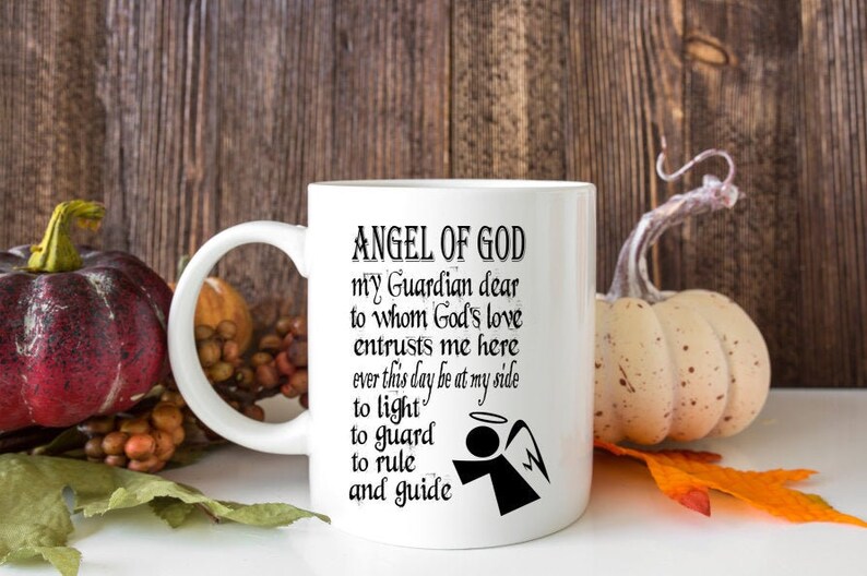 Guardian Angel Mug Angel of God Angel Prayer Mug Unique Gift Spiritual ...