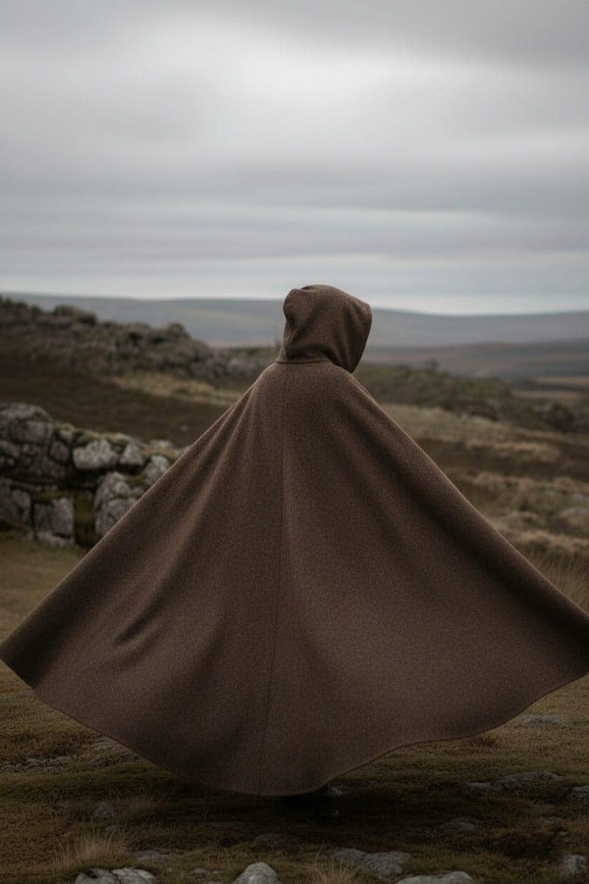 Handmade Hooded Wool Cloak for Men | Medieval Brown Cloak Cape | Viking ...