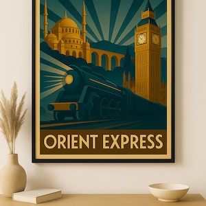 The Orient Express Deco Travel Prints Luxury Retro Digital Download Art ...