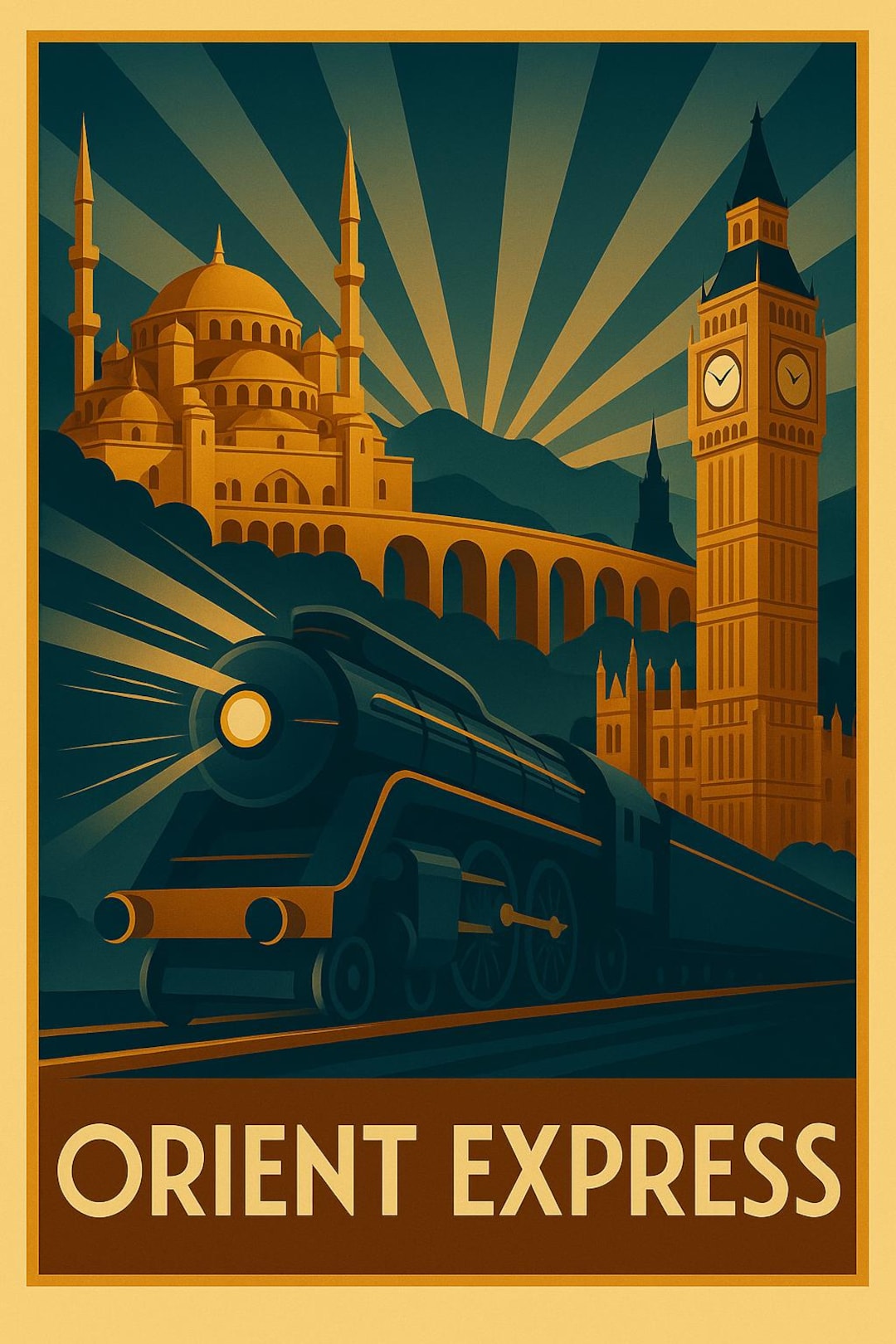 The Orient Express Deco Travel Prints Luxury Retro Digital Download Art ...