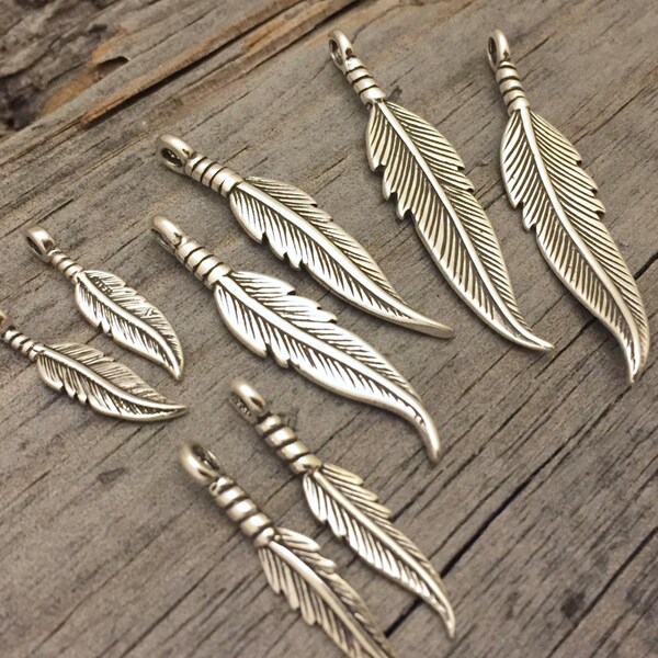 Feather Charm - Etsy