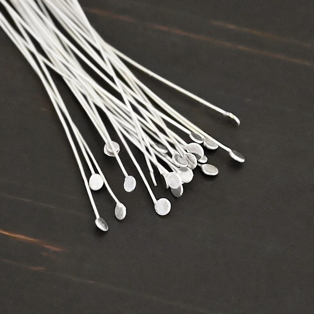 Sterling Silver 2" Round Dot Headpin - Etsy