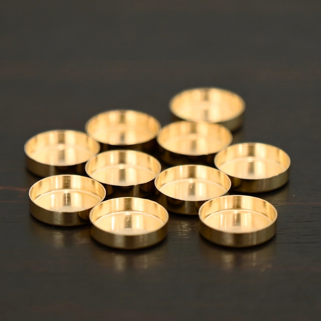 14K Yellow Gold Round Bezel Cups - Etsy
