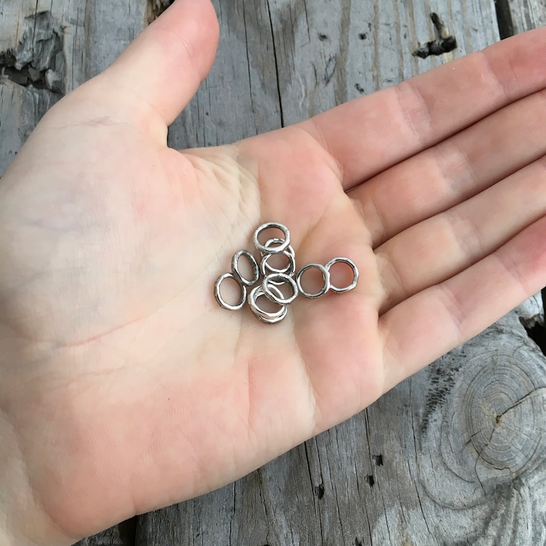 Sterling Silver Hammered Jump Ring - Etsy