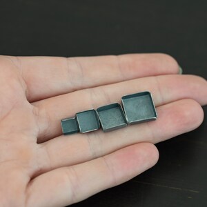 Sterling Silver Square Split Wall Bezel Cups - Etsy