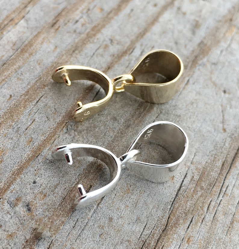 Sterling Silver or Gold Plated Pinch Bail | Etsy