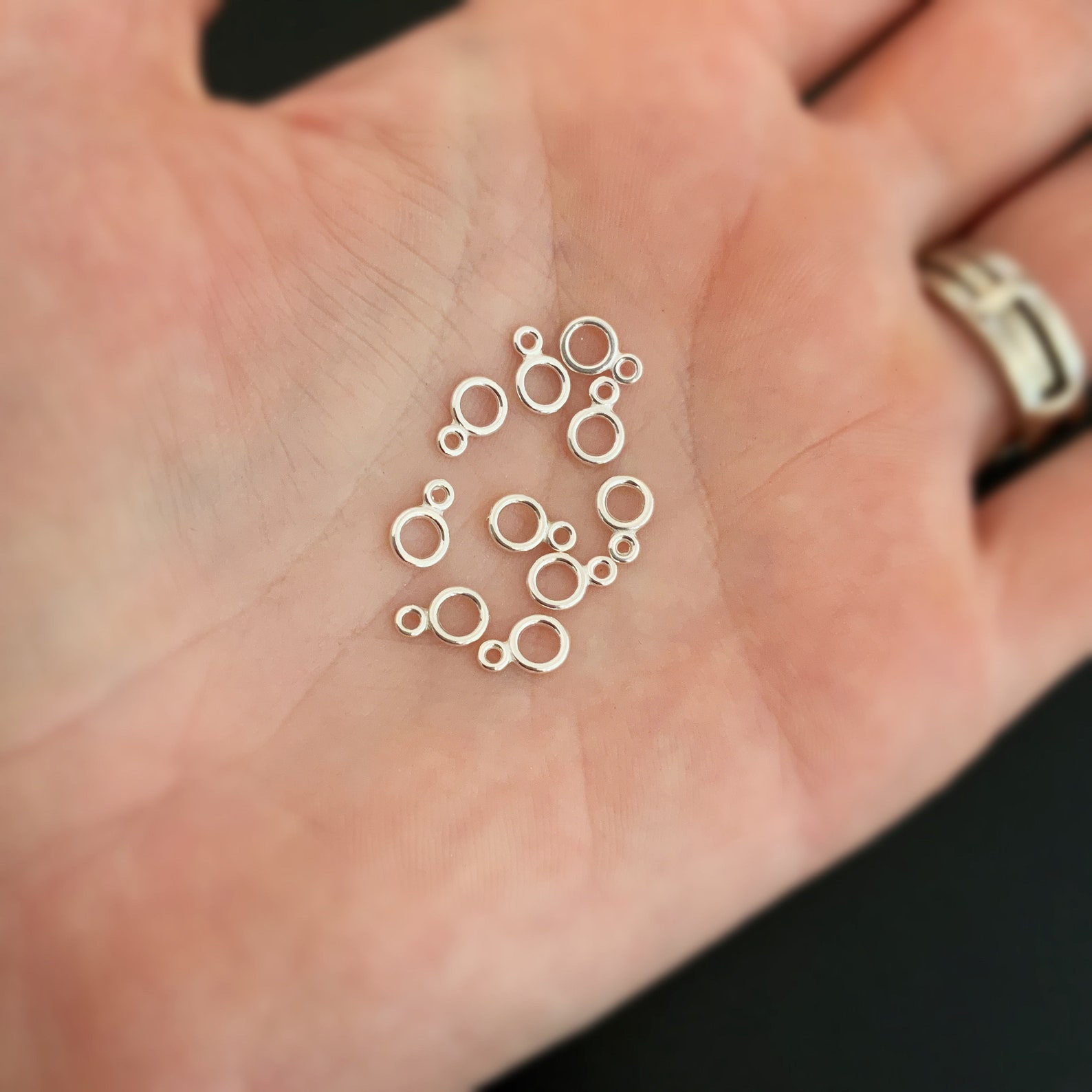 Sterling Silver Double Jump Ring 8mm 10 Pieces | Etsy