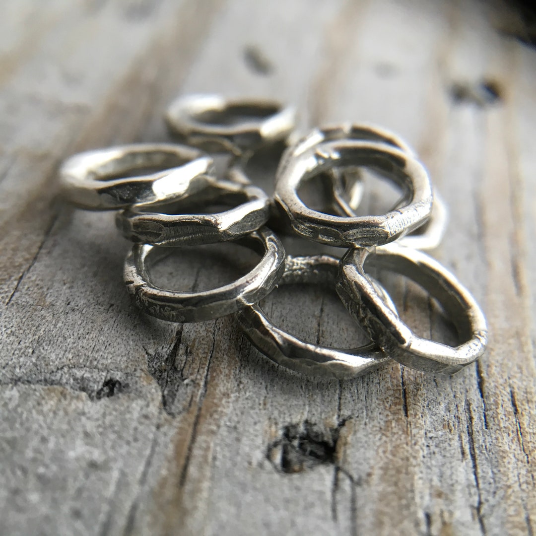 Sterling Silver Hammered Jump Ring - Etsy