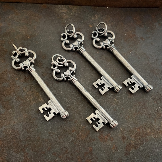 Solid Sterling Silver Keys - Etsy