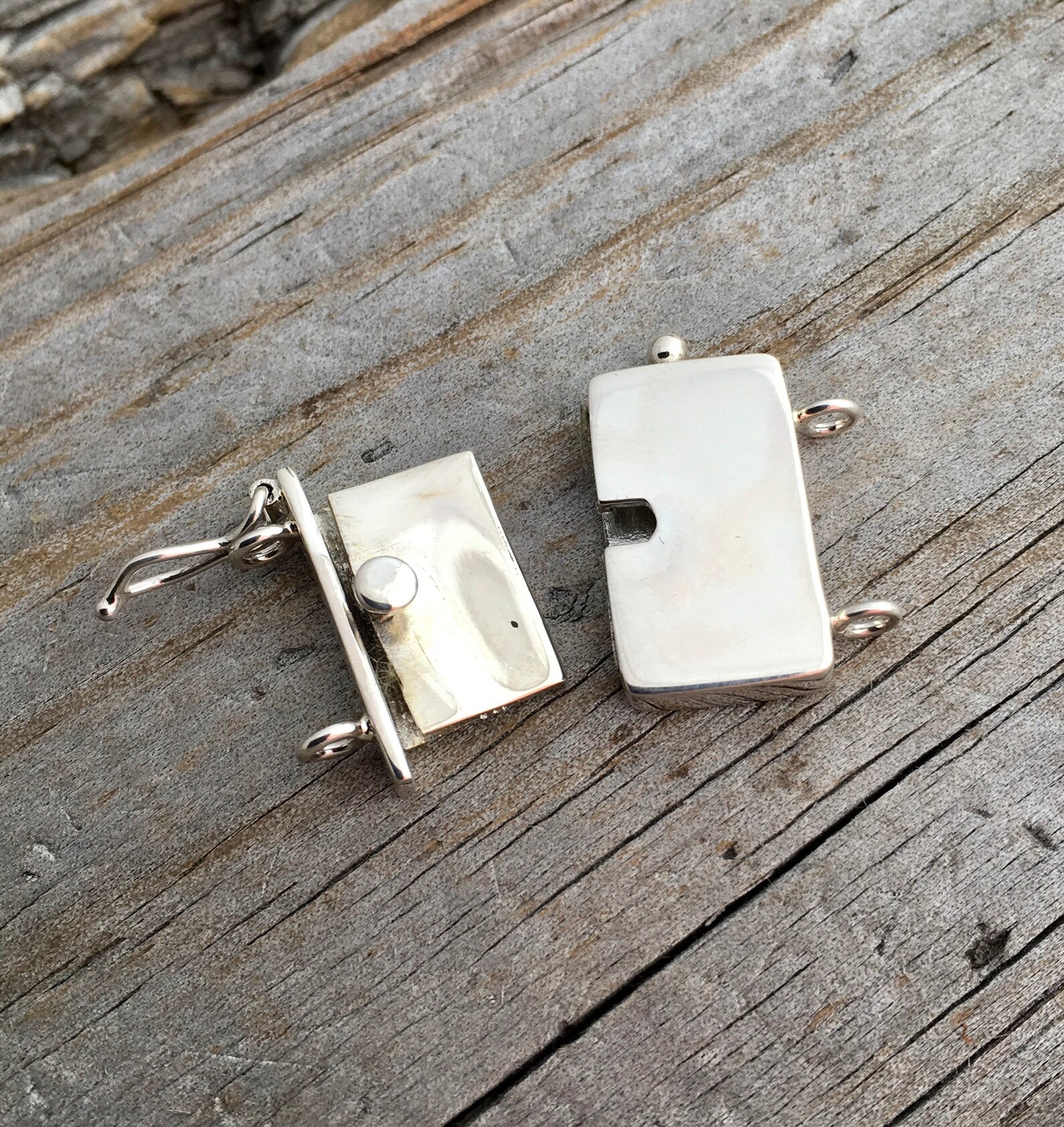 Sterling Silver Box Clasp Two Strands - Etsy