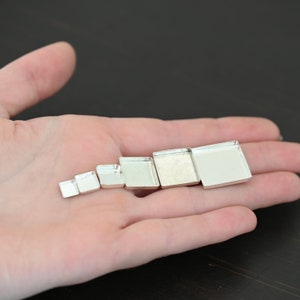 Sterling Silver Square Bezel Cups 28ga. - Etsy