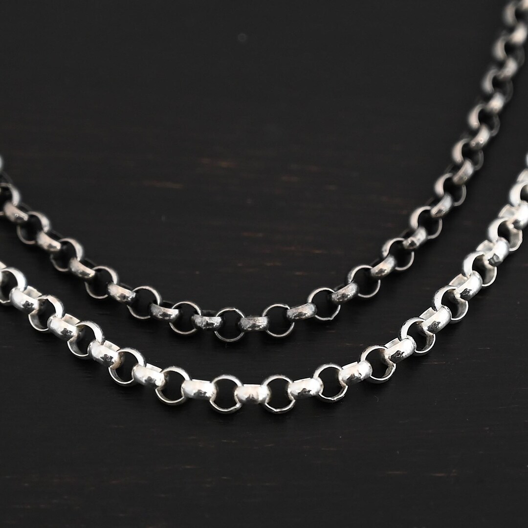 Sterling Silver "roxy" Rolo Chain - by the Foot - Etsy