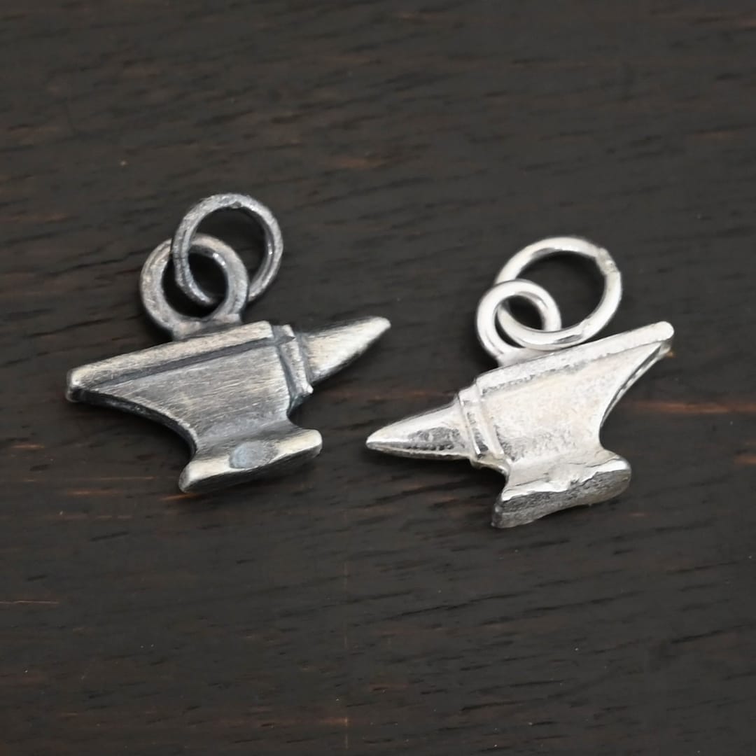 Sterling Silver Anvil Charm - Etsy