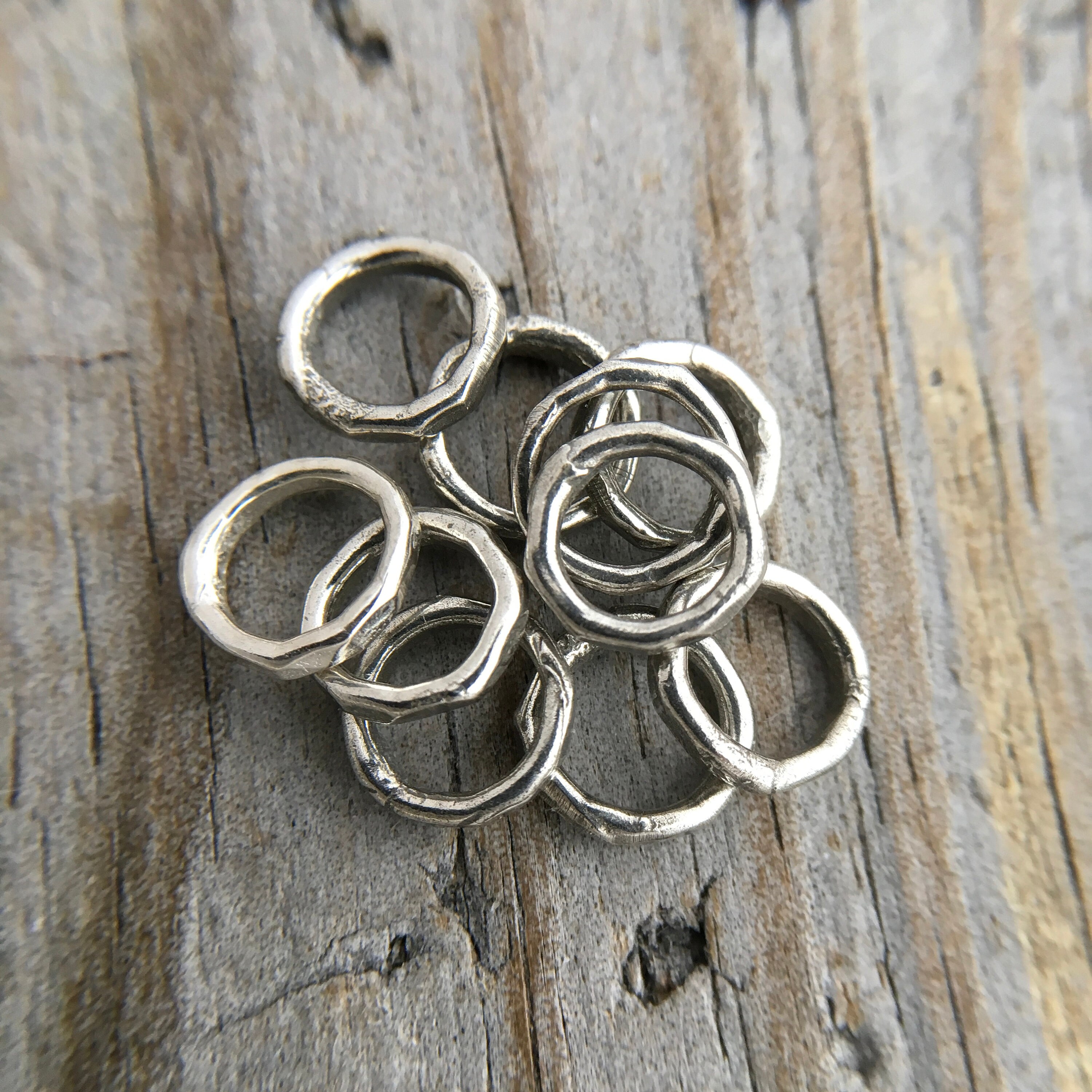 Sterling Silver Hammered Jump Ring - Etsy