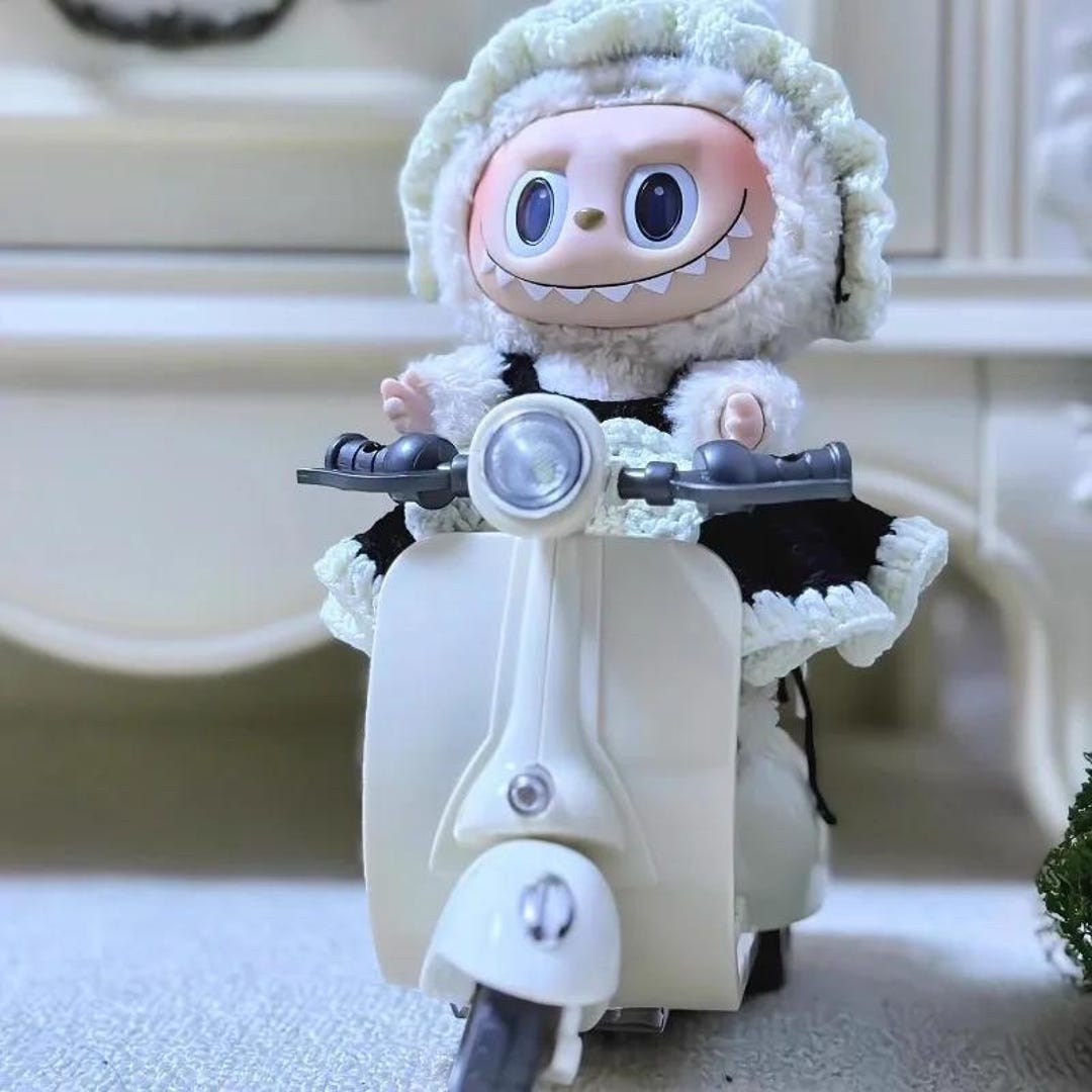 Labubu Electric Motorcycle Toy - Light & Sound Doll Accessory, 360 Spin ...