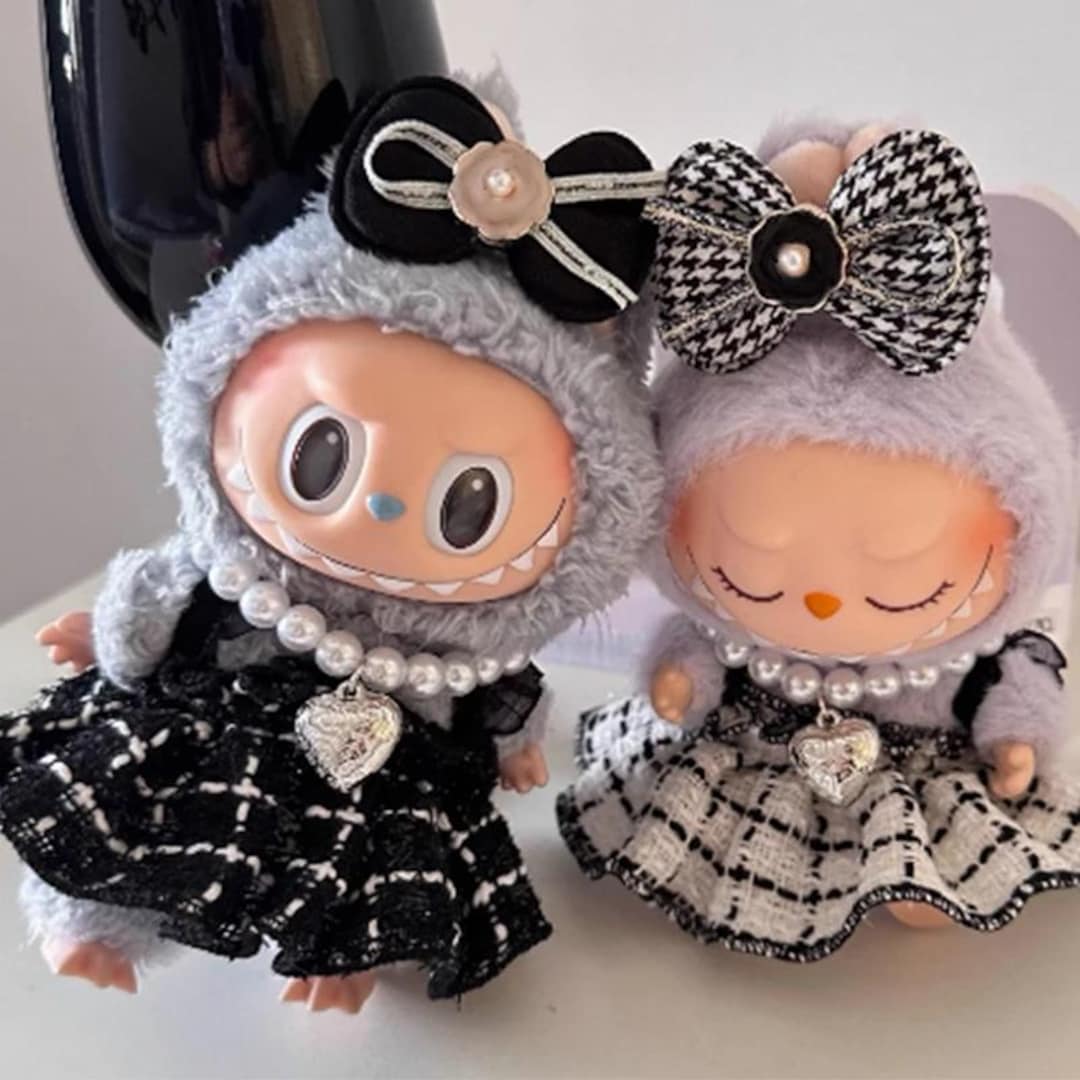 17cm Labubu Doll Clothes – Shoes for Labubu – Handmade Black & White ...