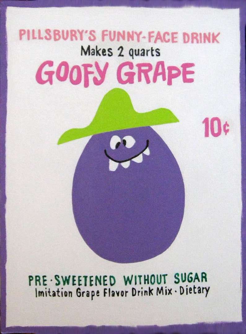 Goofy Grape Funny Face Drink Painting - Etsy