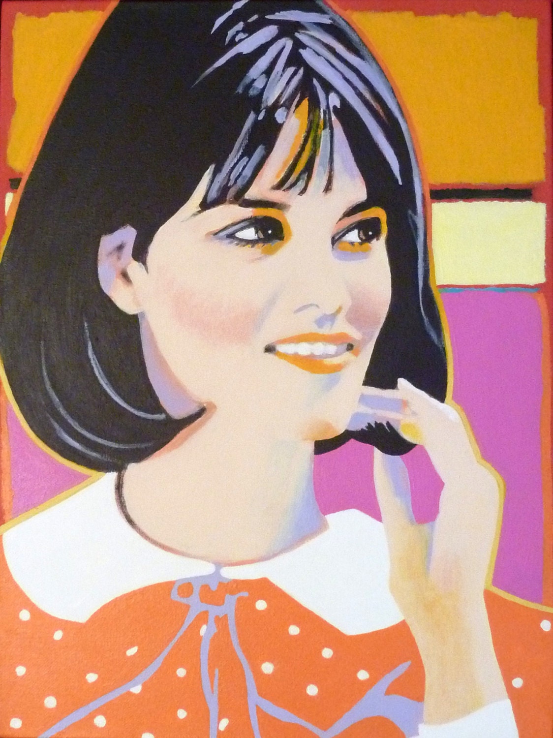 70's Fashion Model Painting 12" X 16" - Etsy