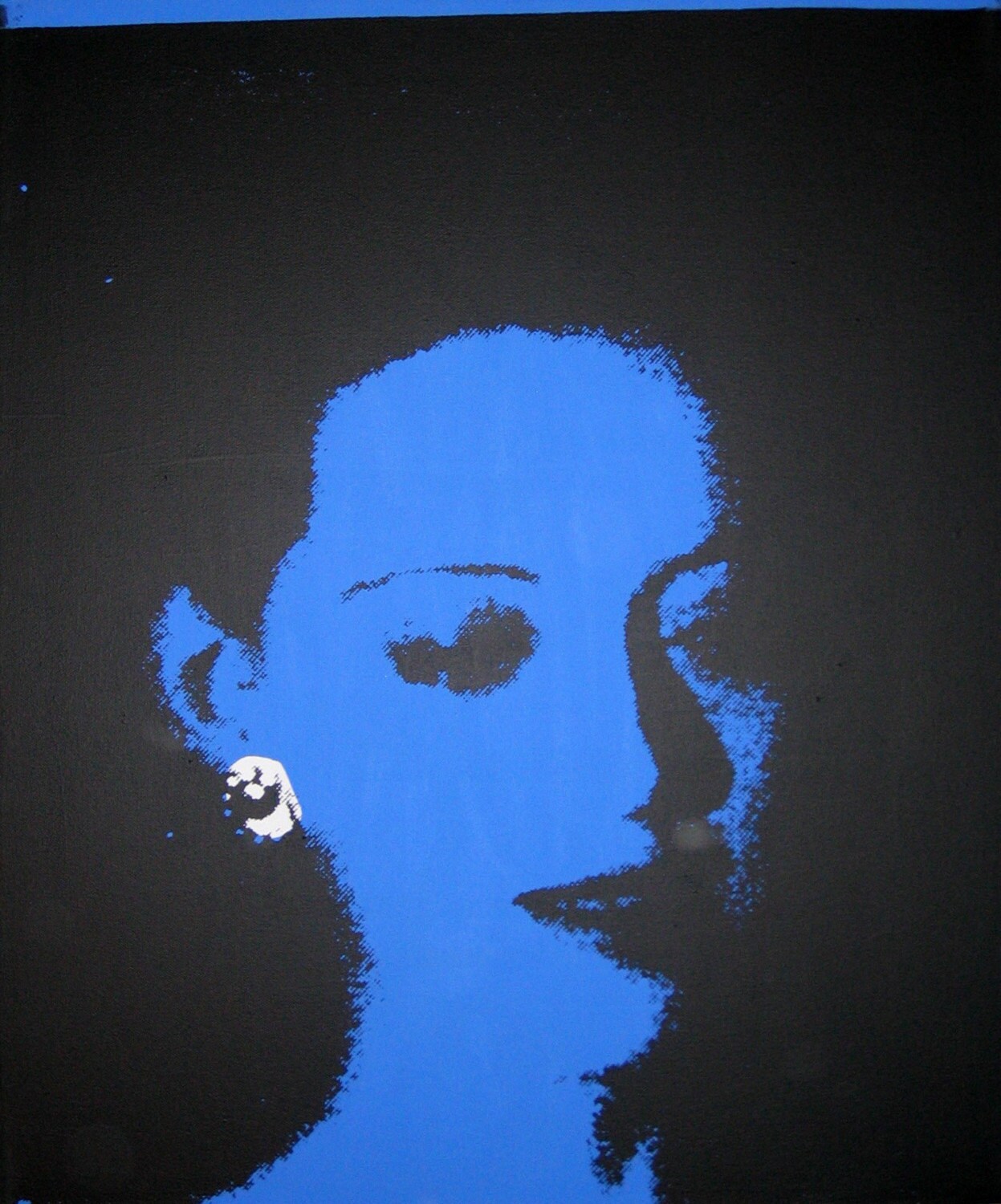 Bette Davis, in Blue, 20 X 24 Silkscreen Painting on Stretched Canvas ...