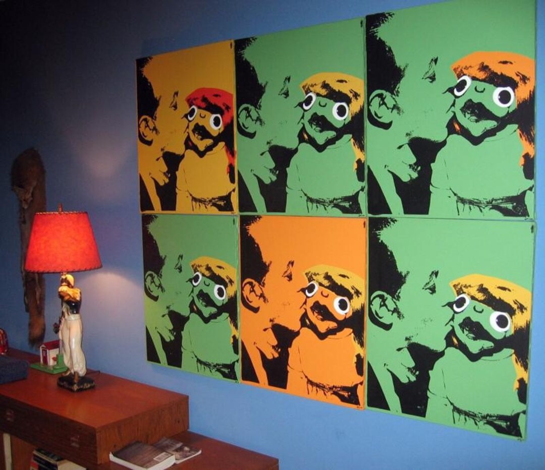 Senor Wences, 6 Hand Painted Silkscreen/paintings on Stretched Canvases ...