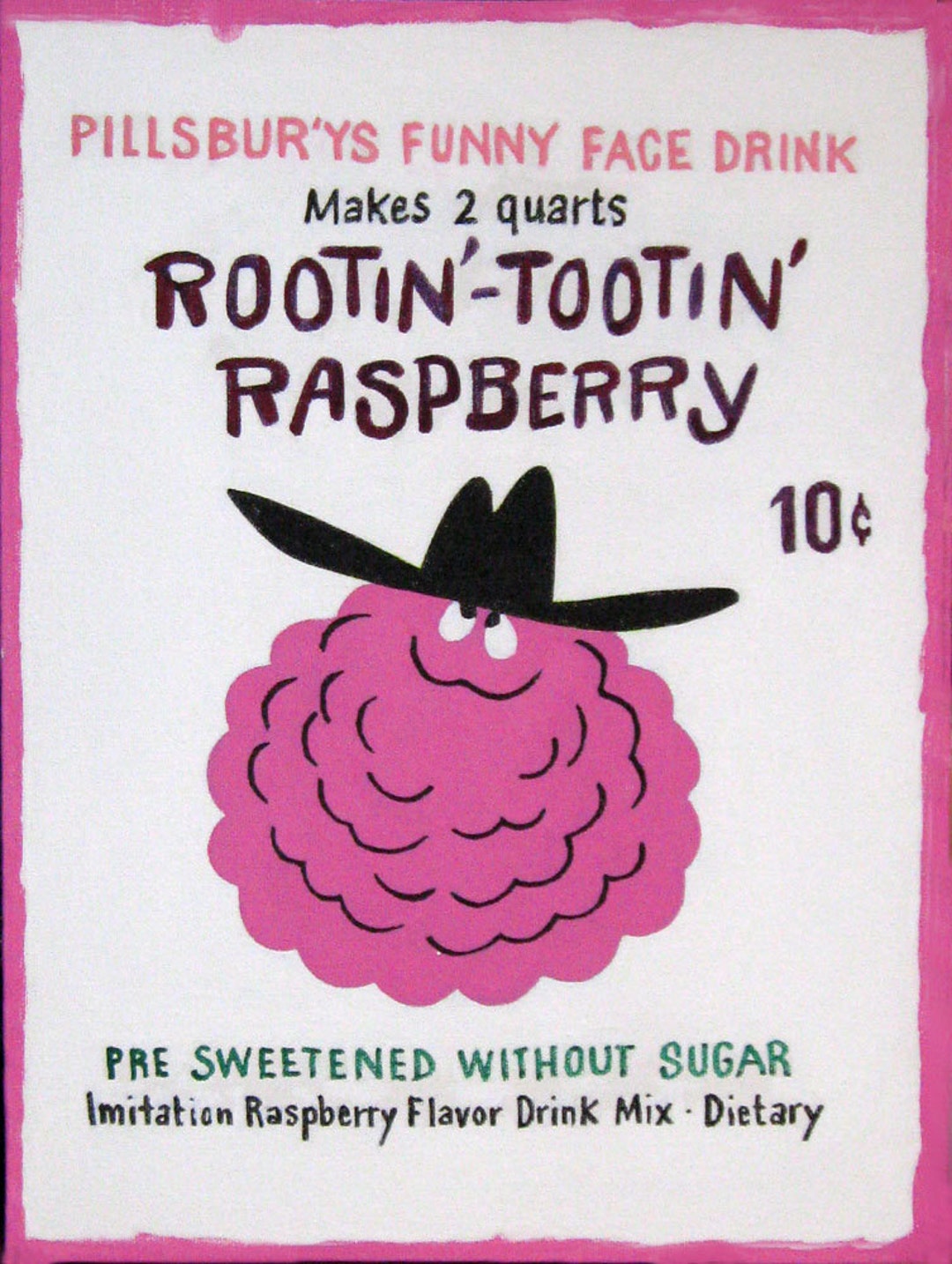 Rootin Tootin Raspberry Pillsbury Funny Face Drink Painting - Etsy