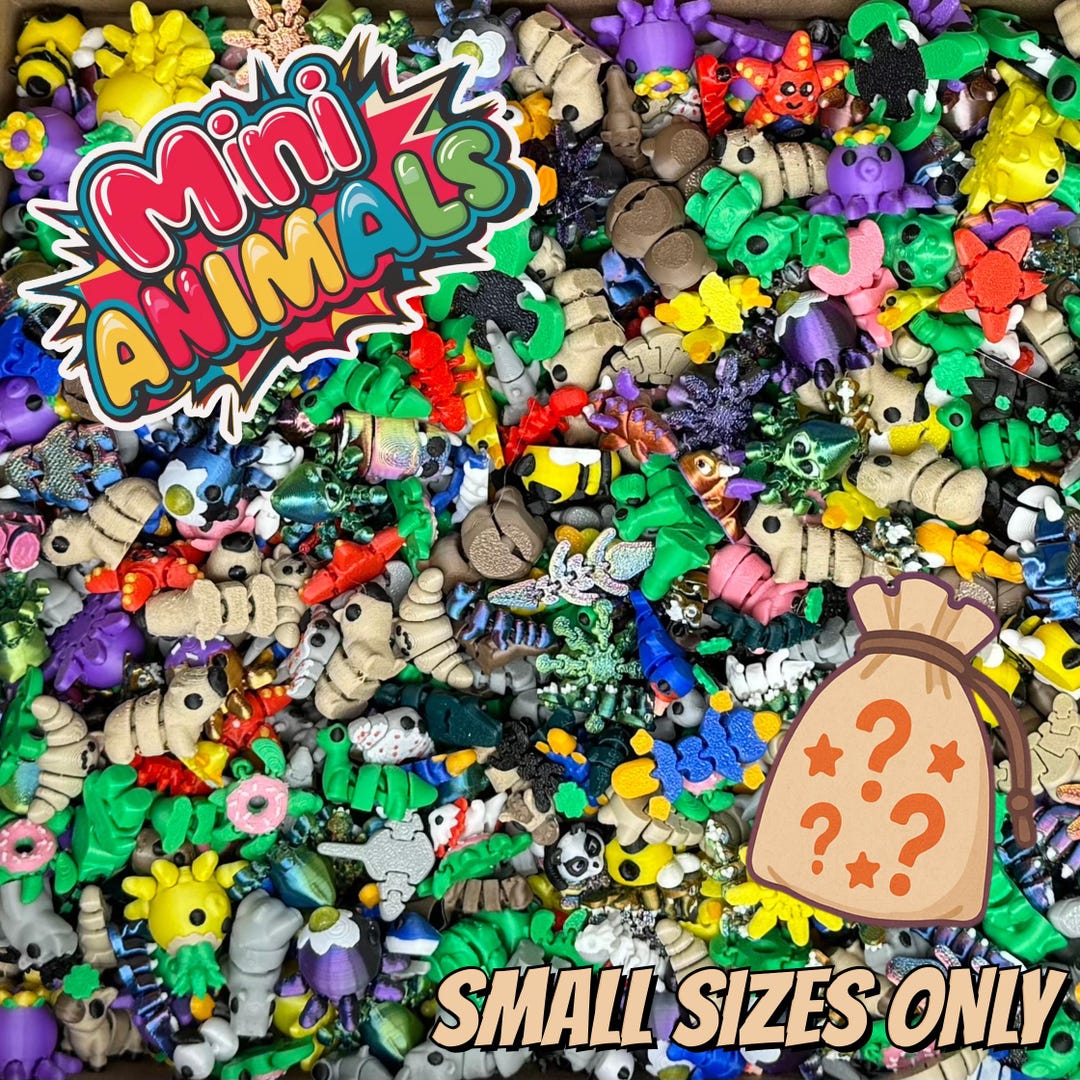 3D Printed Mini Animals, Articulated Mini Animals, Fidget Toys, Sensory ...