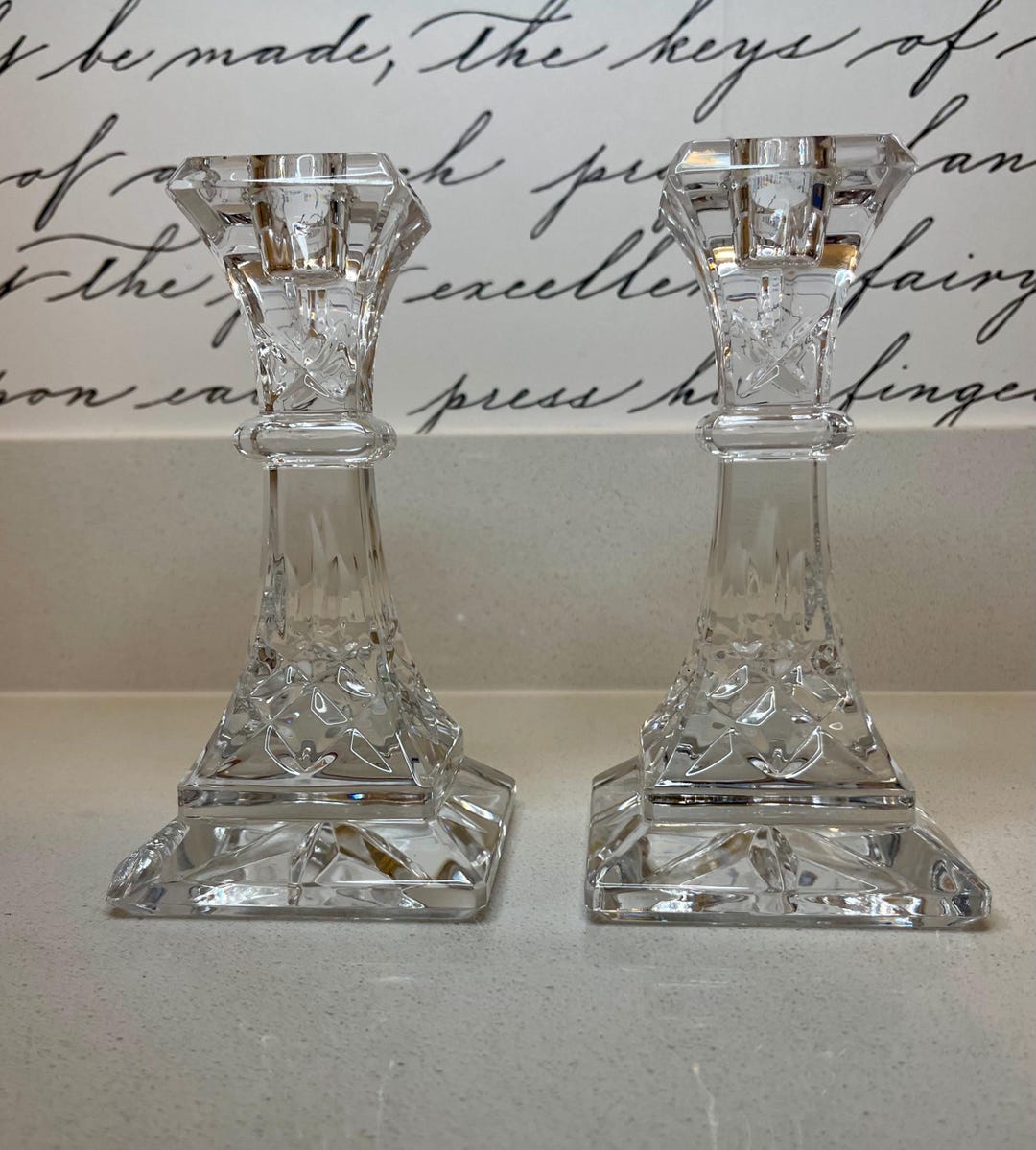 Lismore Waterford Crystal Candlesticks, Set of 2 - Etsy