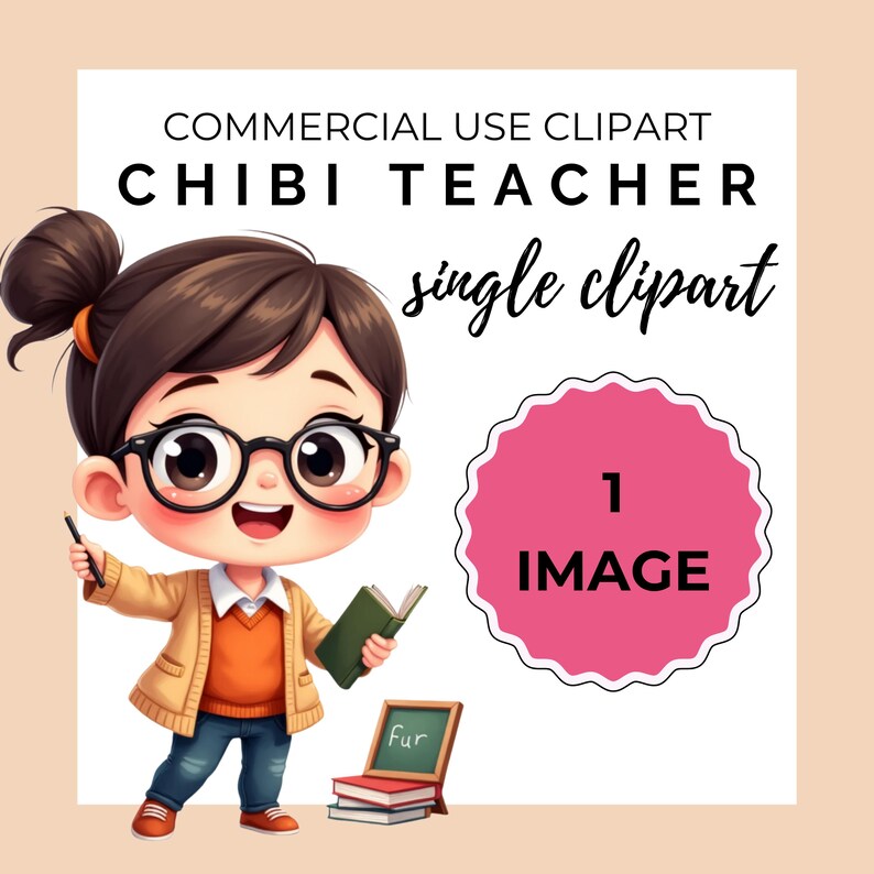Chibi Teacher Clipart PNG | Kawaii Teacher Digital Download | Cute ...