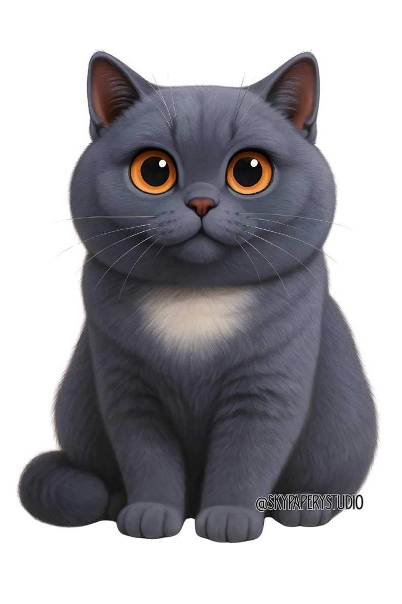 Cat Breeds Clipart | Pixar Style Cats PNG | Cartoon Cat Illustrations ...