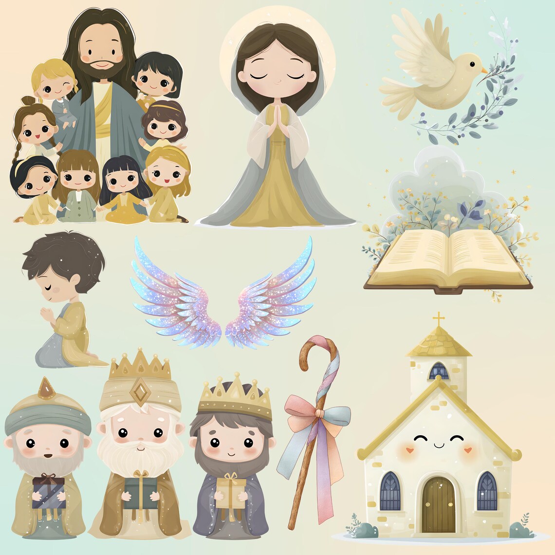 Kawaii Bible Clipart: New Testament Characters (digital Download) - Etsy