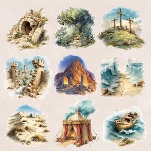 Kawaii Bible Characters Clipart | Christian PNG Graphics (digital ...