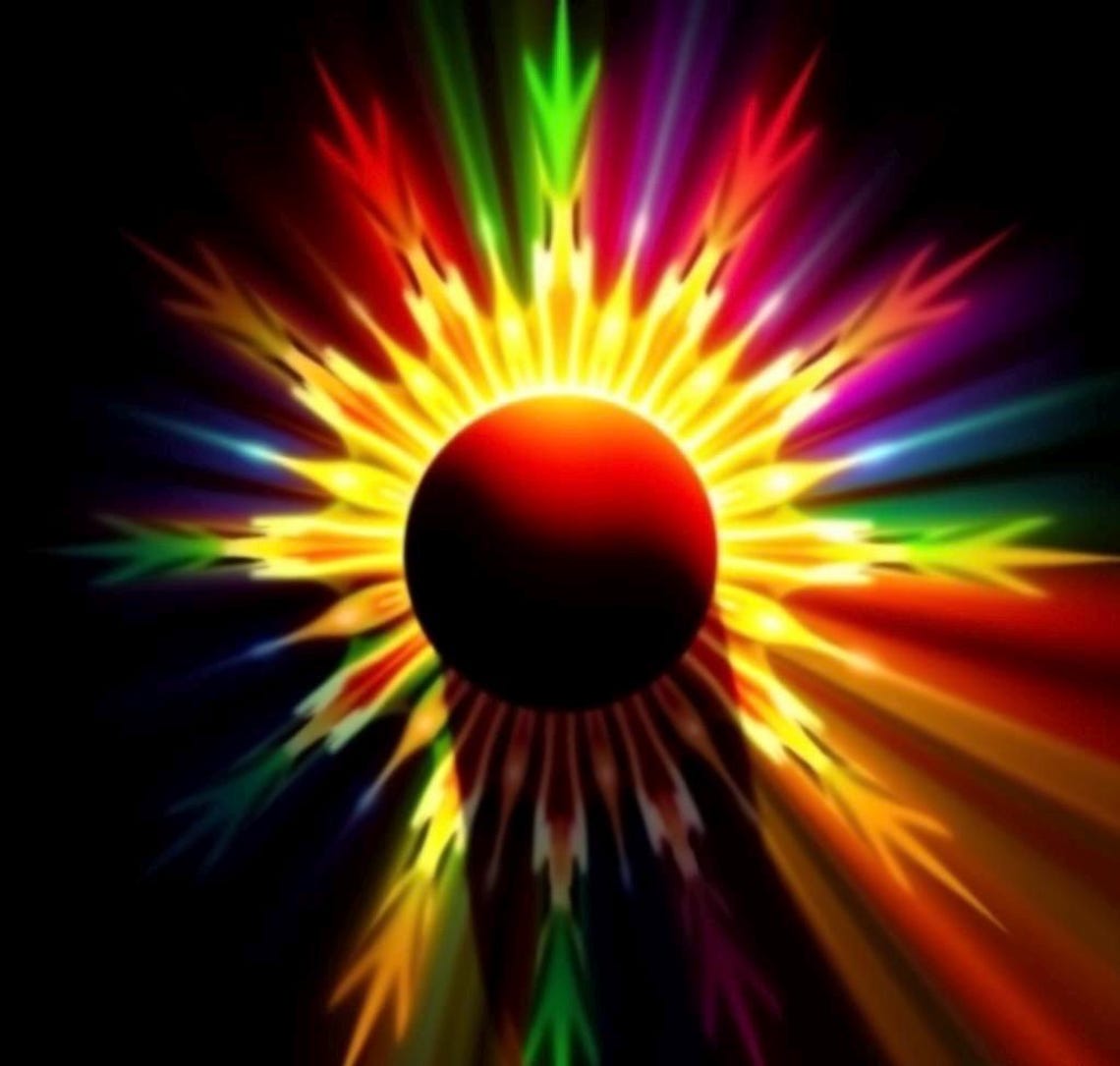 Cyberpunk Solar Rays Portrait - Neon Glow AI Art - Vibrant Futuristic ...