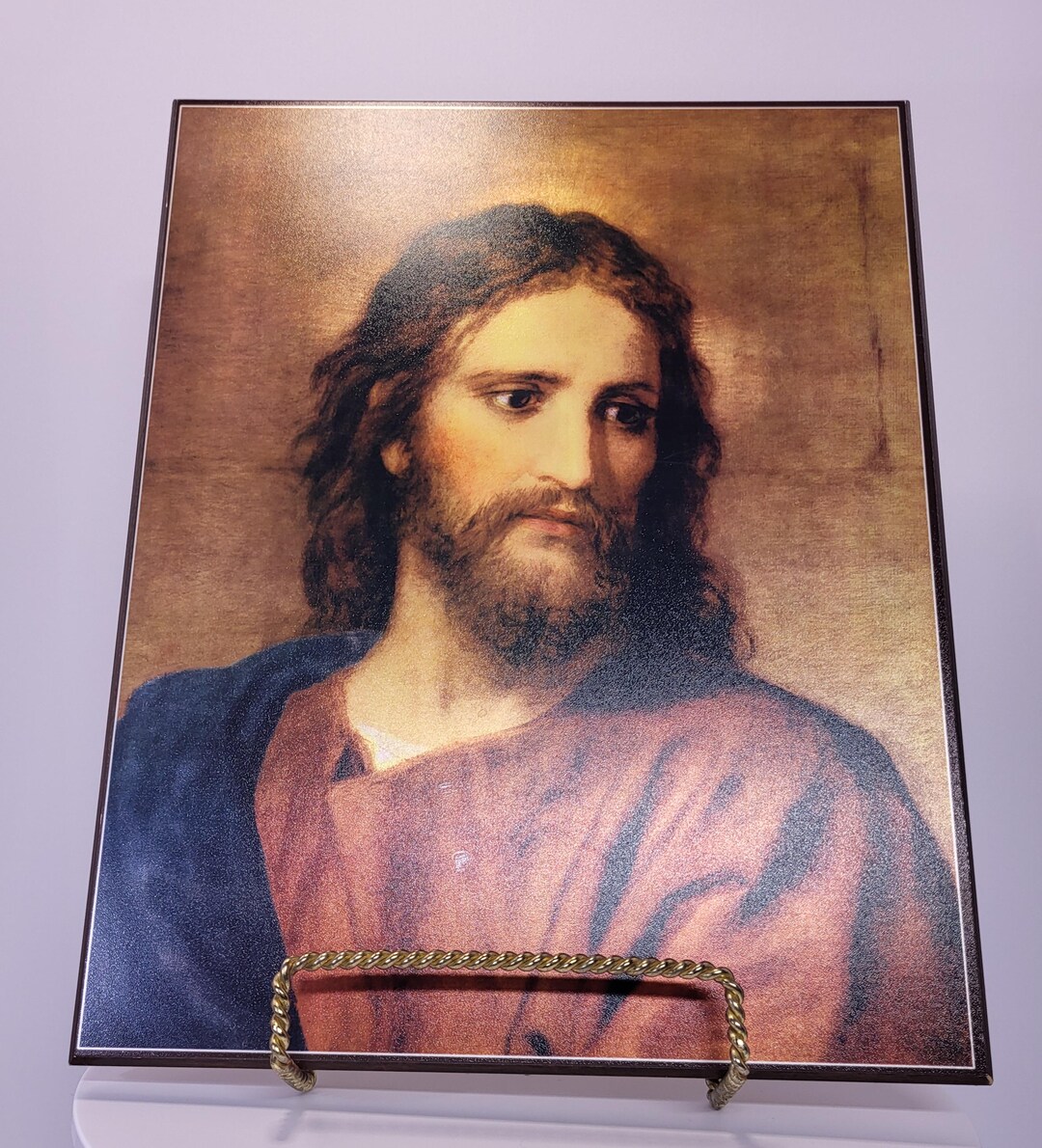 Vintage Hofmann's Portrait of Christ, Lumina Gold Mounted Wood Print - Etsy