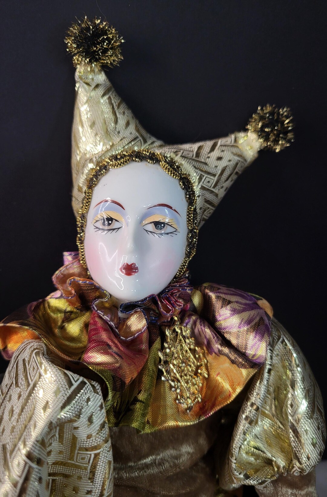 Vintage Musical Jester Porcelain Head Doll Plays "send in the Clowns ...