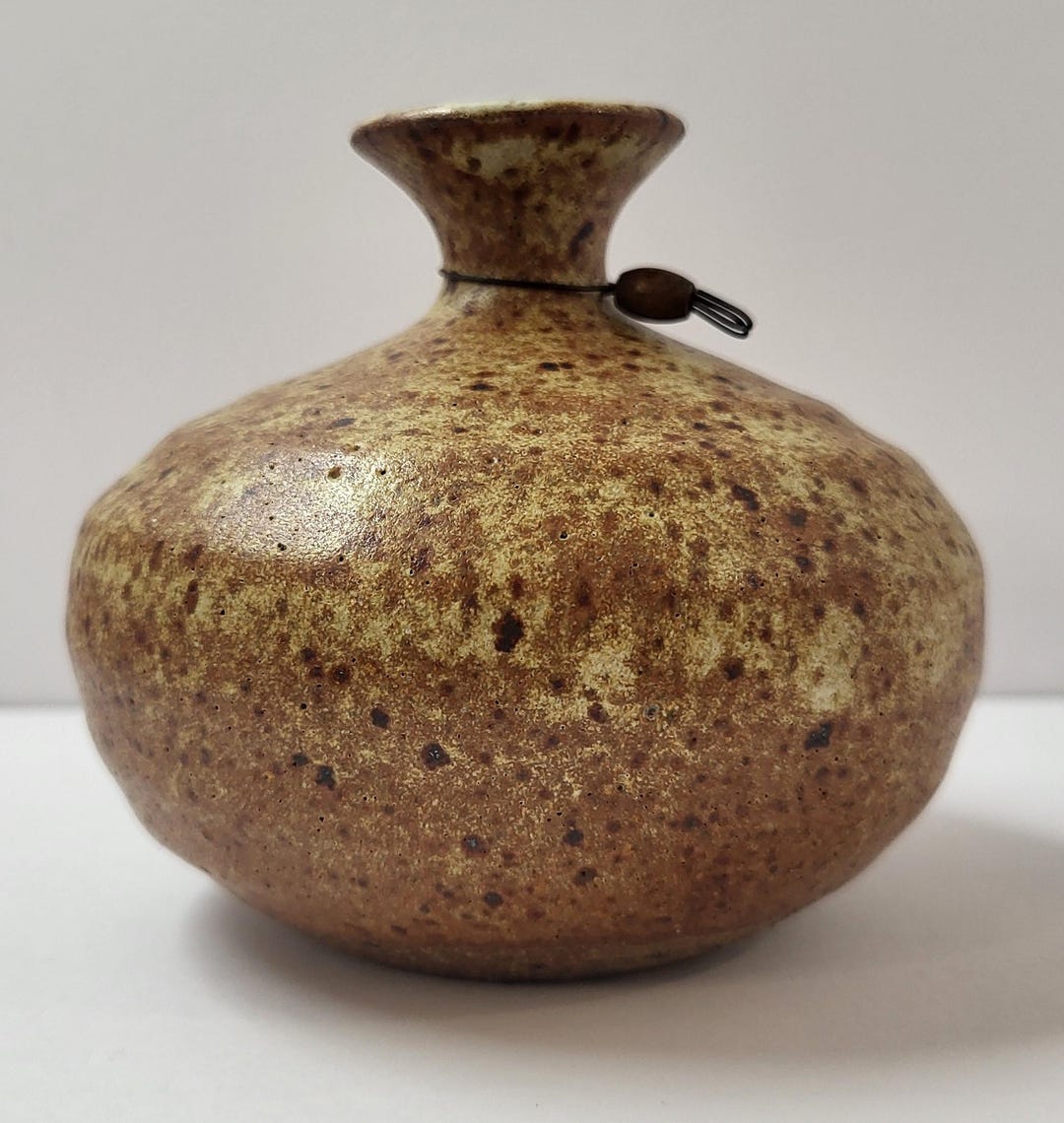 Vintage Pottery Bud Vase by Roger Butler Speckled Brown 1960's - Etsy