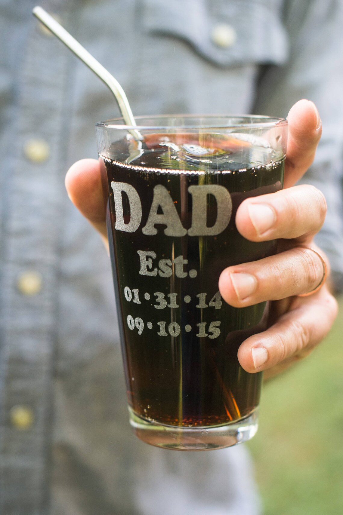 Simple Dad Gift Fathers Day Glass 1 16 Oz. Personalized DAD - Etsy