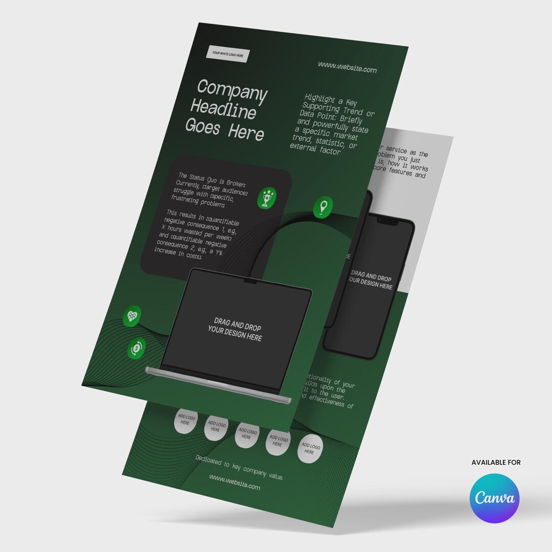 Canva One-pager Template | Forma 30 Green Edition - Etsy