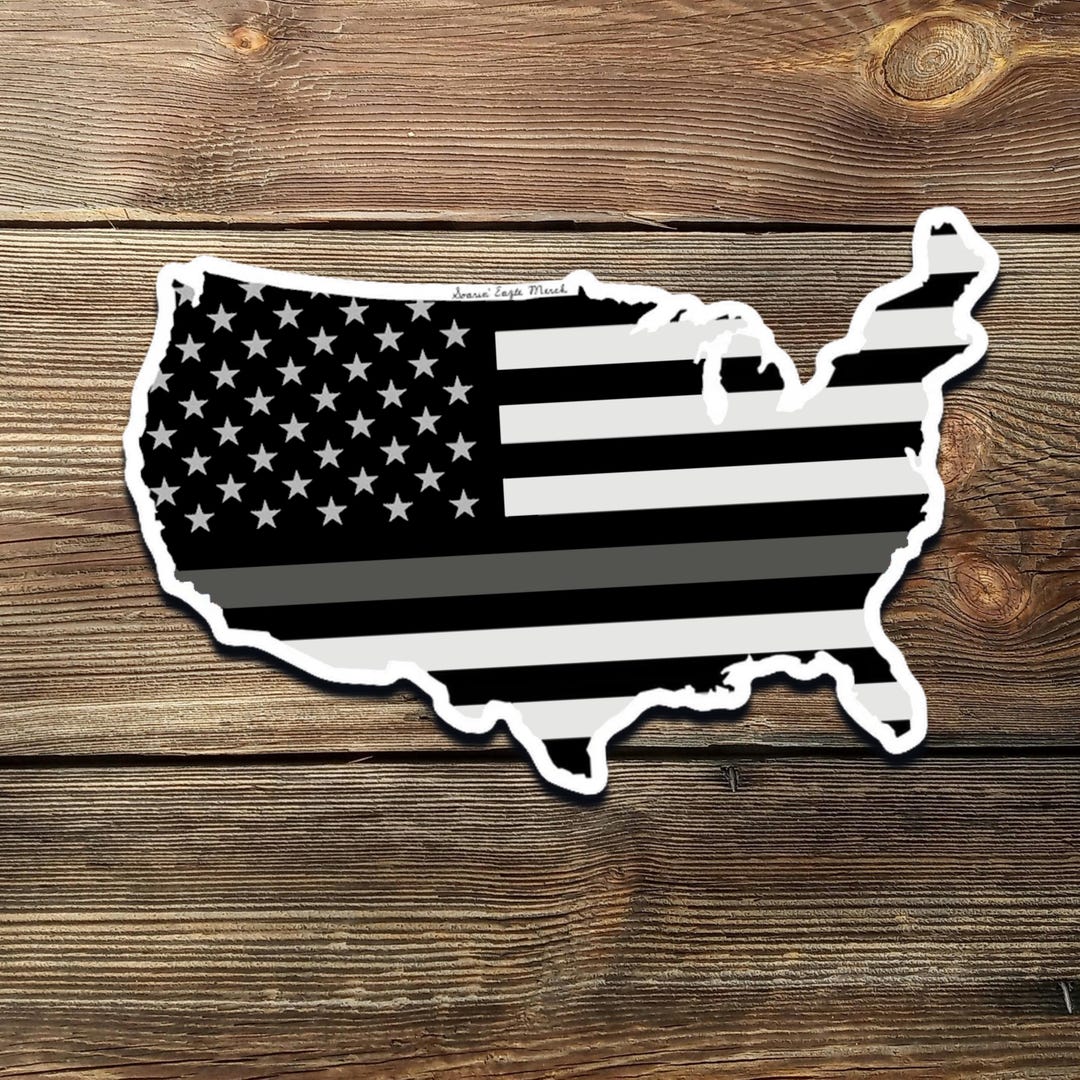 Thin Gray Line USA Flag Sticker – Support Corrections Officers Decal ...