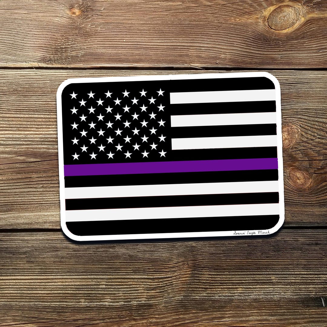 Thin Purple Line Flag Sticker – Private Security & Guard Vinyl Decal ...