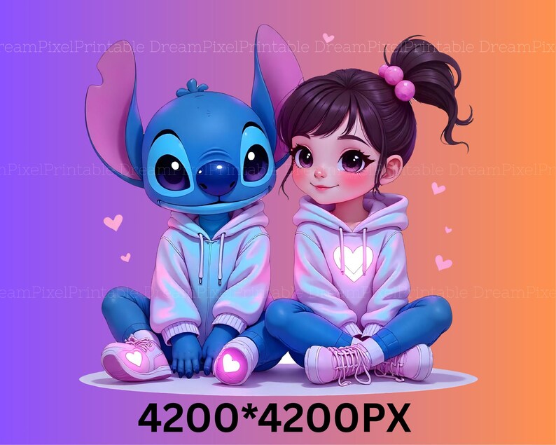 Cute Stitch Blue Alien PNG Bundle | 25 Kawaii Space Creatures ...